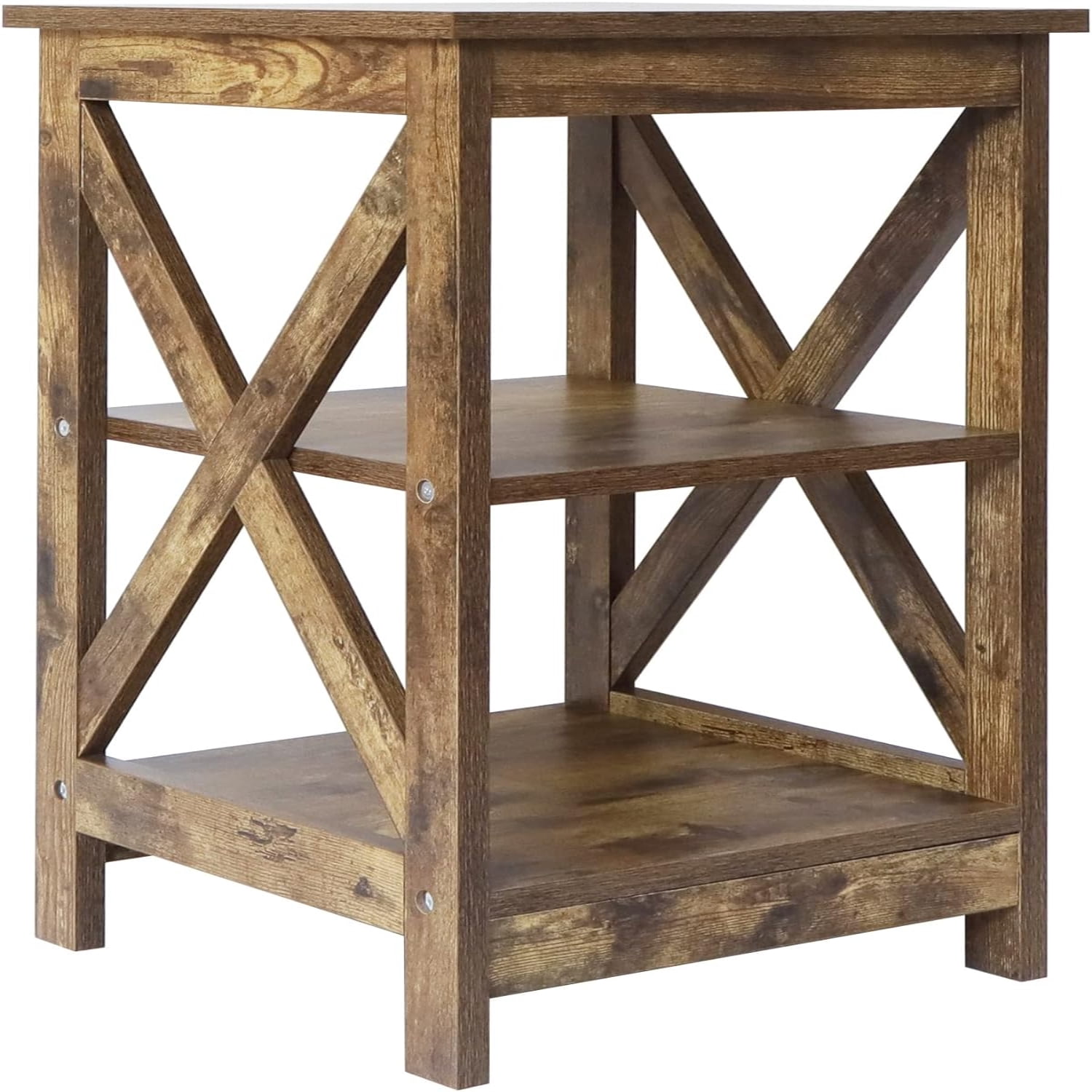 Modern Farmhouse Wood End with 3-Tier Rustic Wood - Walmart.com
