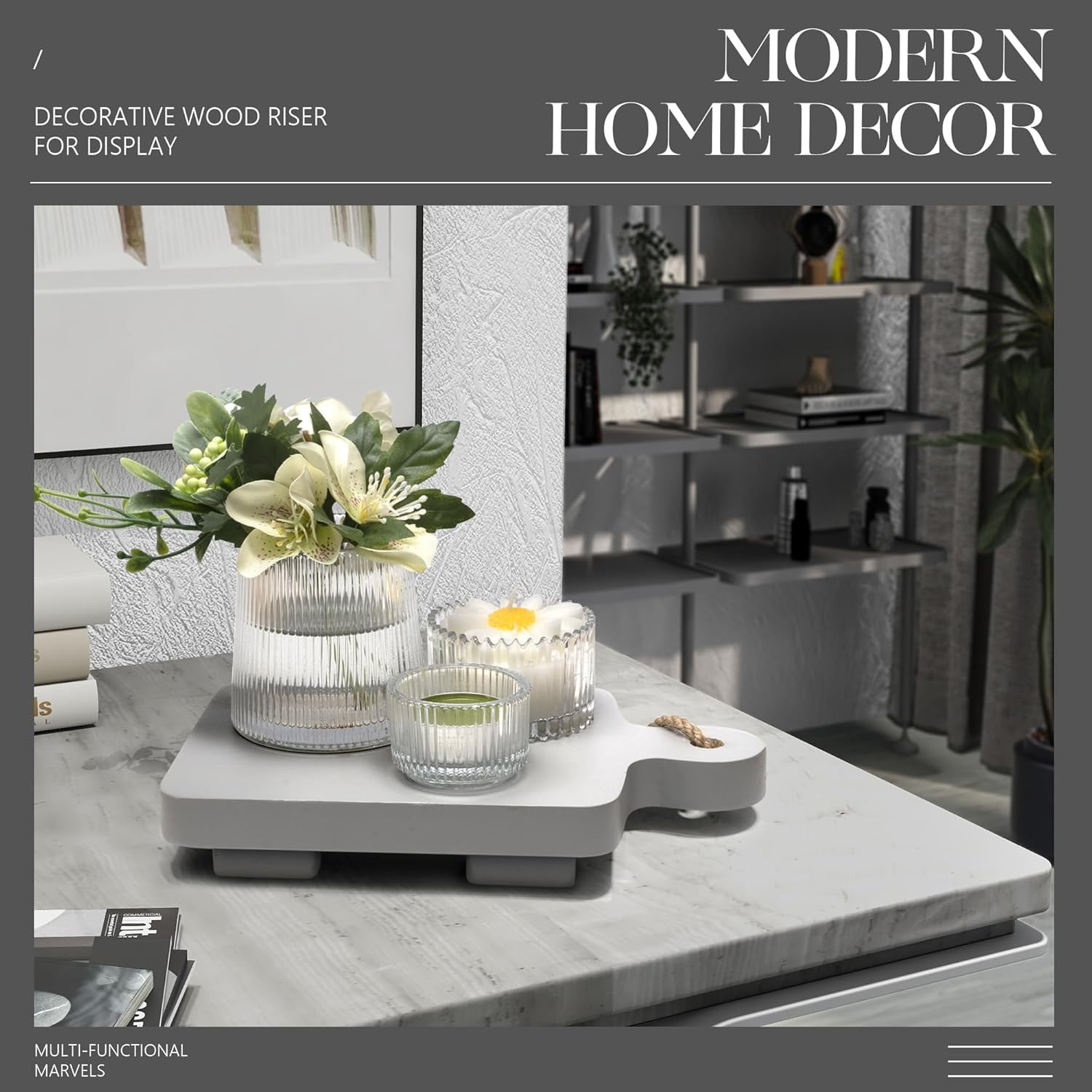 Modern Farmhouse Wood Risers For Kitchen And Bathroom Counter ...