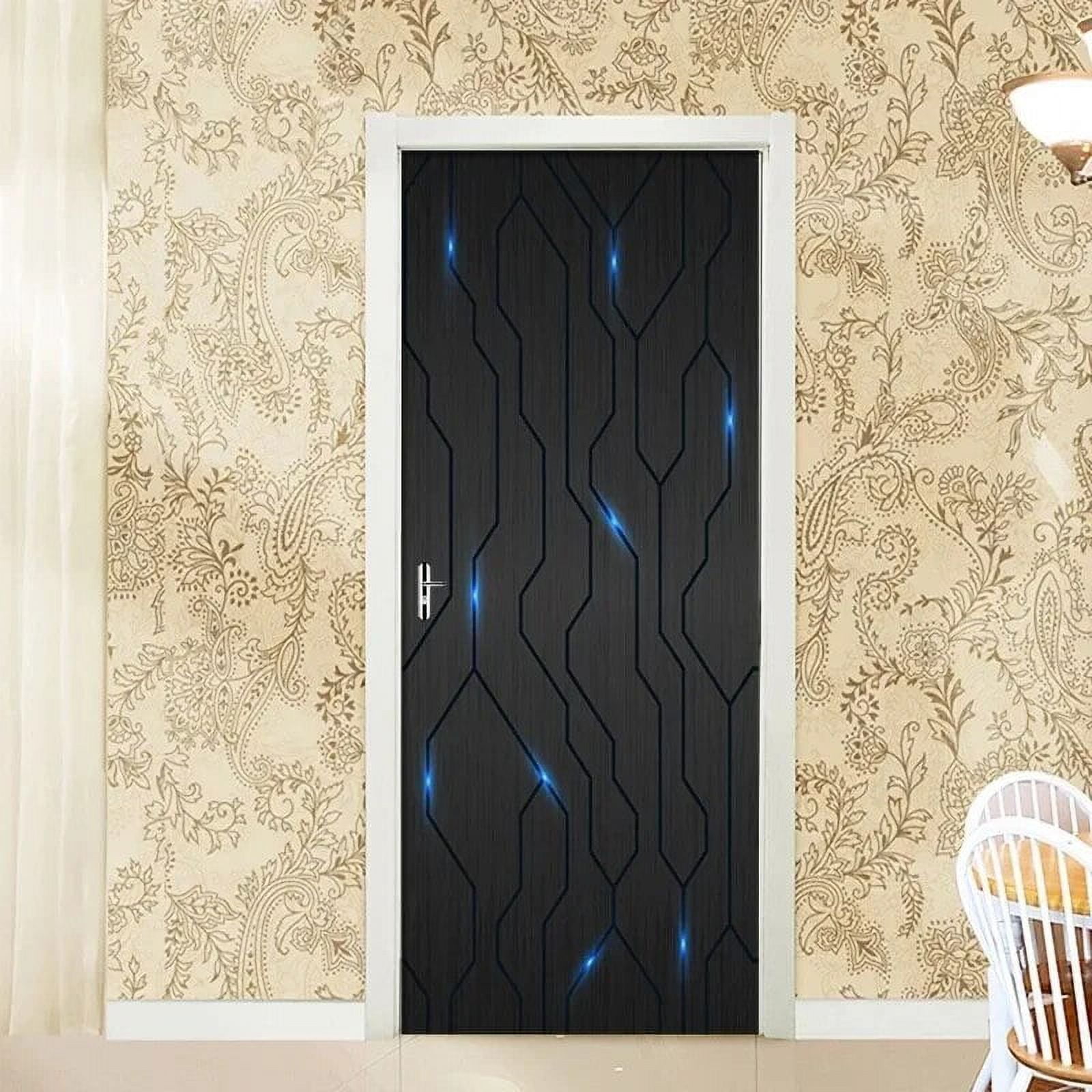 Modern Fashion White Pearl Door Stickers Self Adhesive 3D Abstract Line ...
