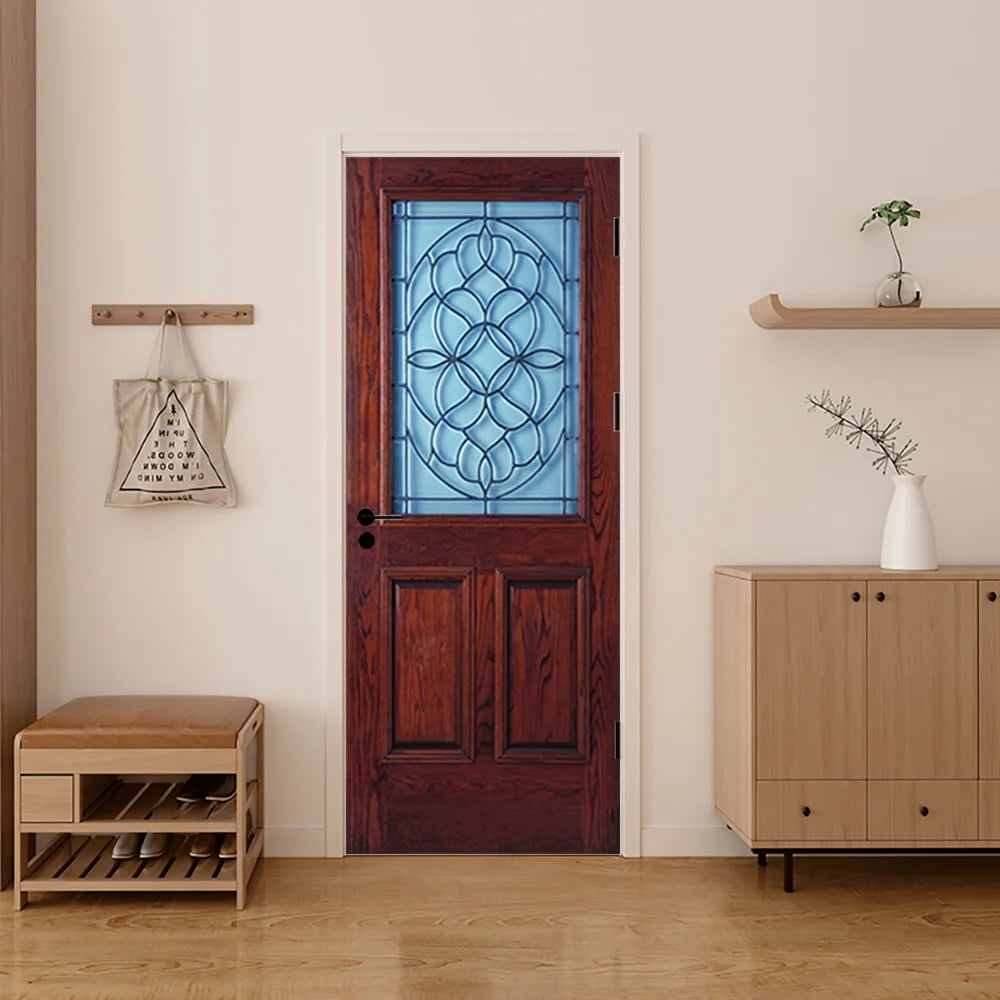 Modern Fashion White Pearl Door Stickers Self Adhesive D Abstract Line ...