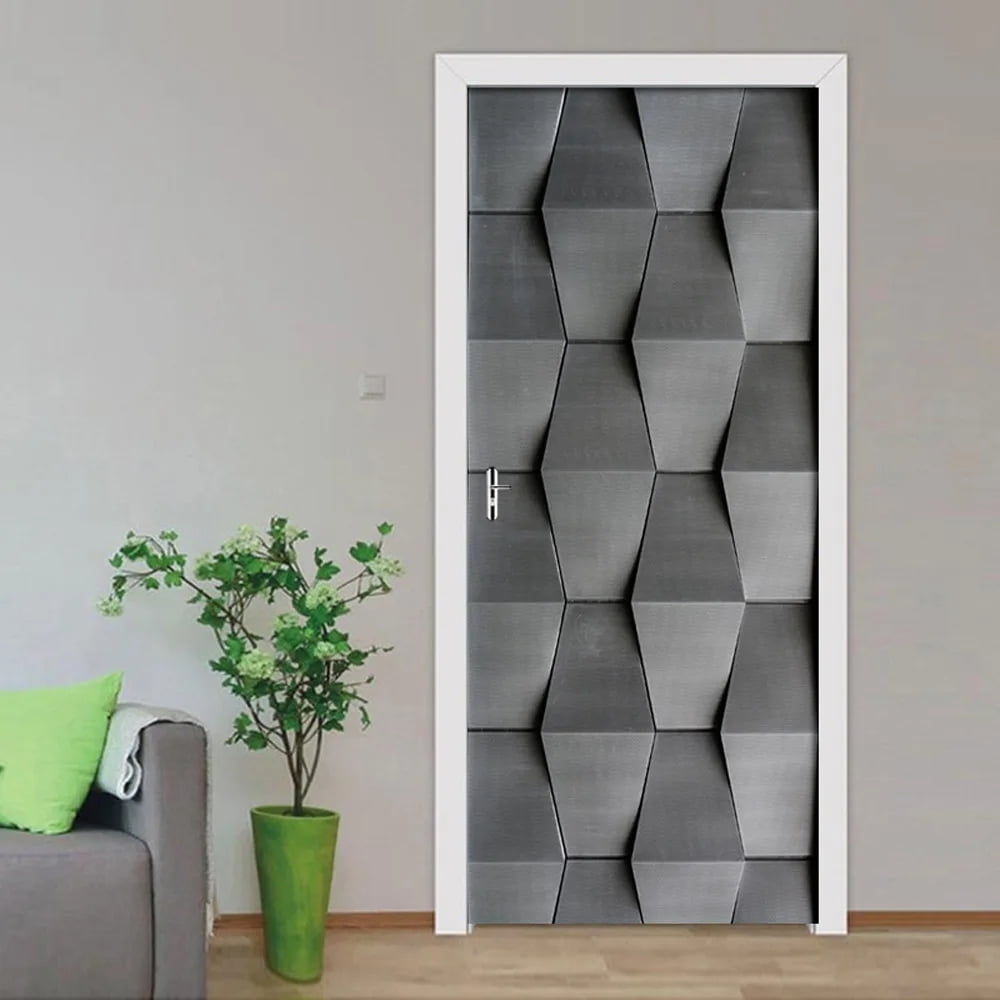 Modern Fashion White Pearl Door Stickers Self Adhesive D Abstract Line ...