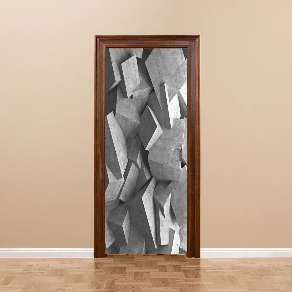 Modern Fashion White Pearl Door Stickers Self Adhesive D Abstract Line ...