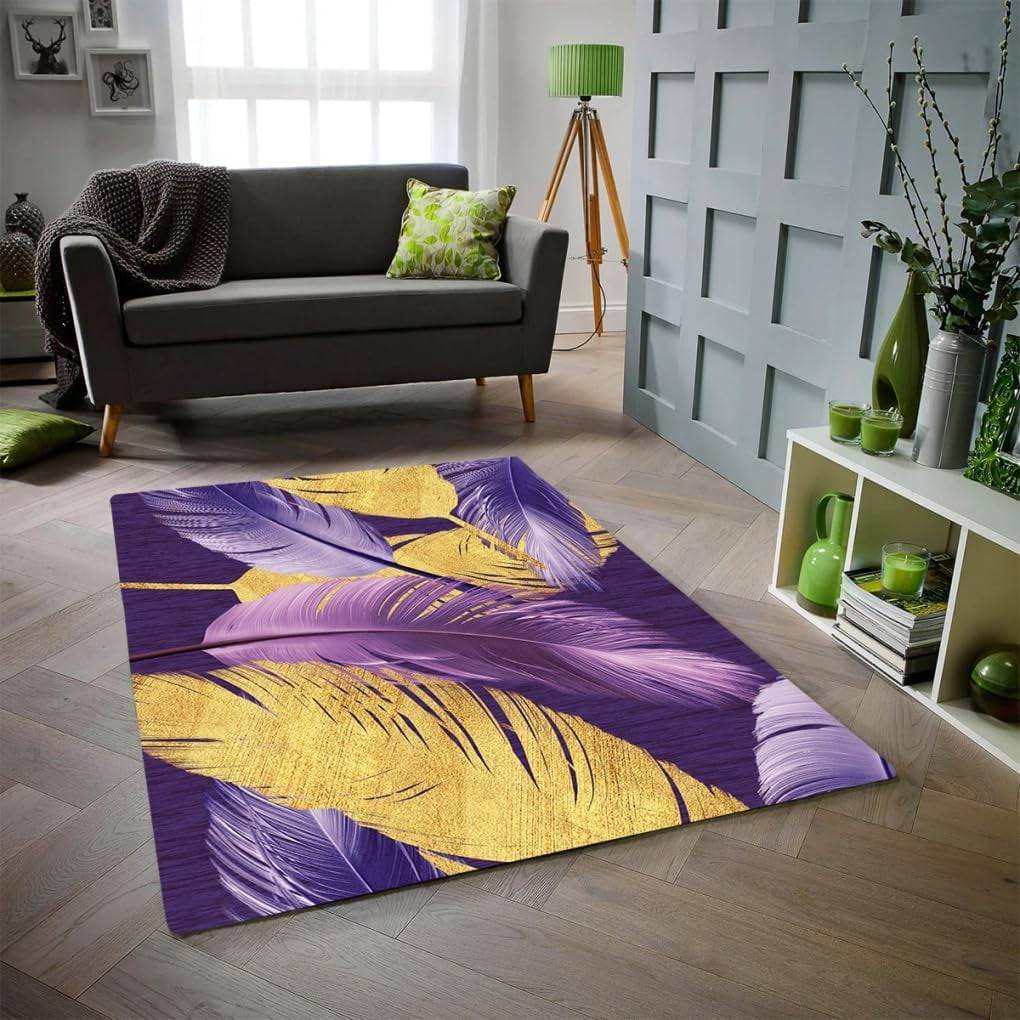 Modern Feather Texture Washable Area Rug Ultra Soft Large Rug For ...