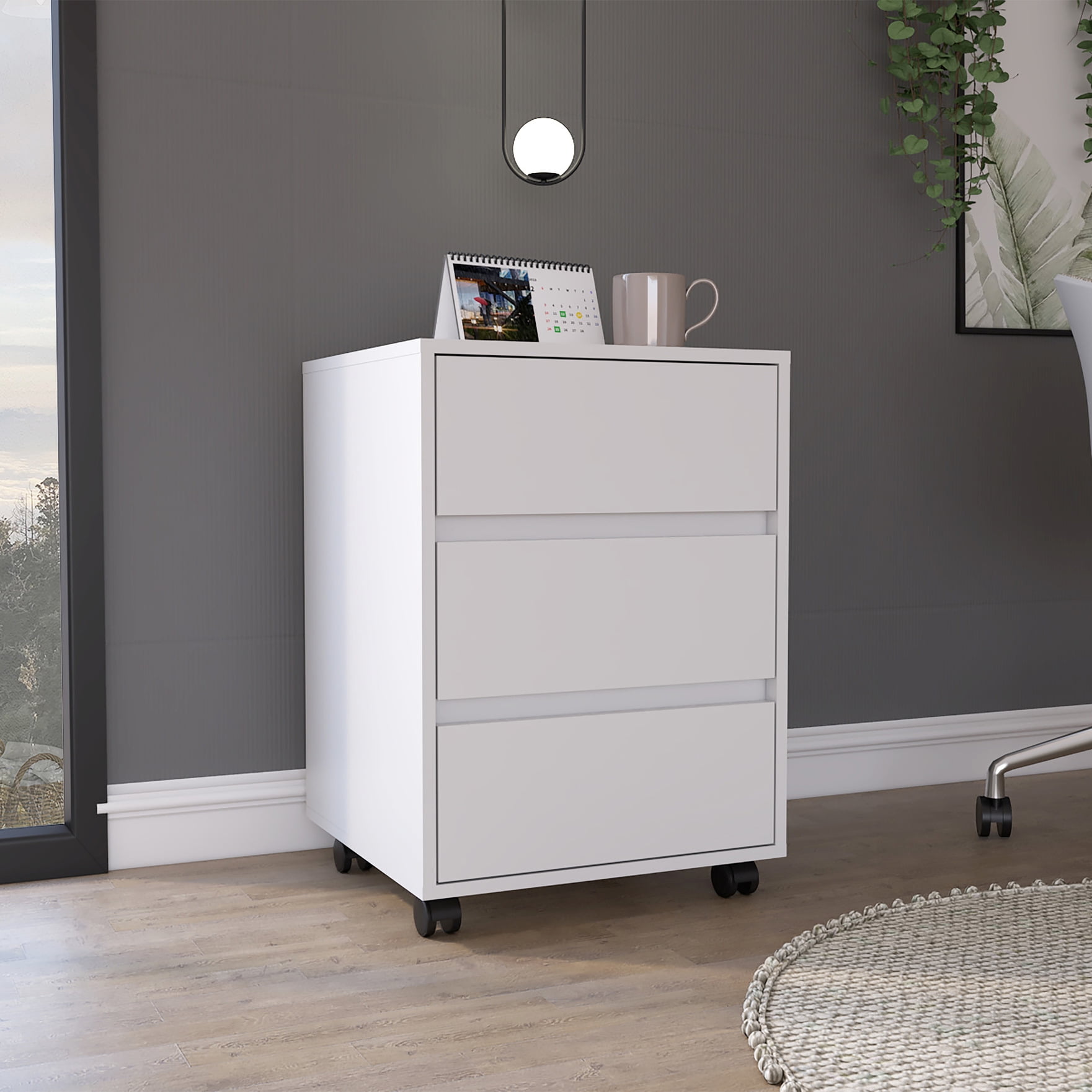 3 - Drawer Office Filing Cabinet | Lockable Wheels Included | Particle ...