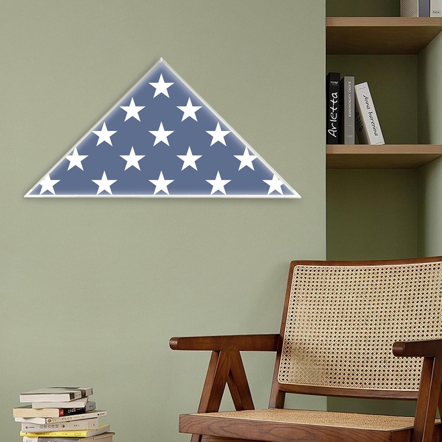 Modern Flag Display Case, Wall Mounted 5' x 9.5' Military Flag Case for ...