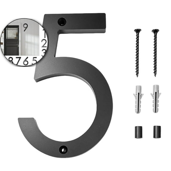 Modern Floating Acrylic House Number, 6 Inch Digital Door Display Sign ...