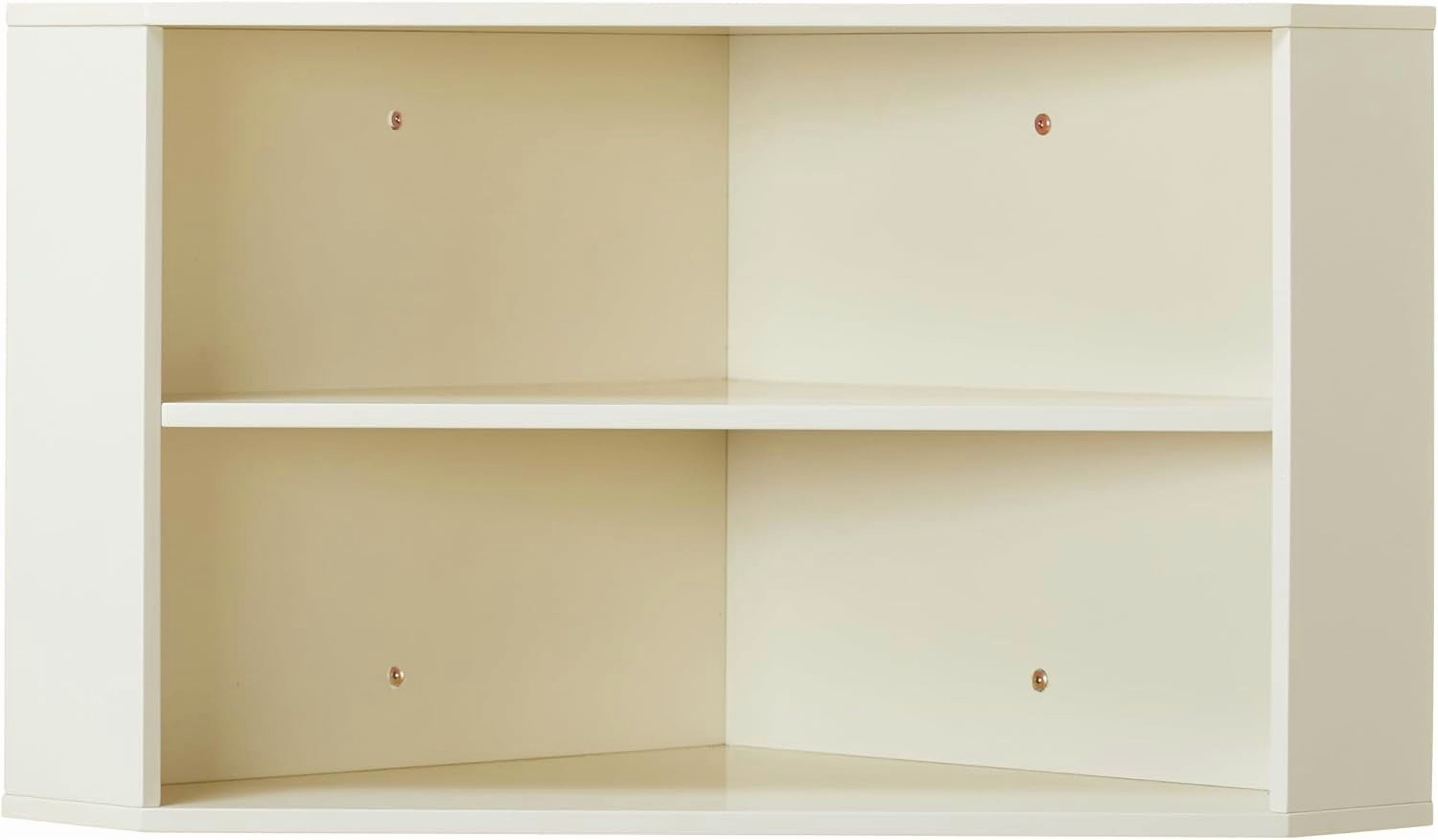 Modern Floating Desk Hutch, Wall Mounted Corner Storage with 2 Shelves ...