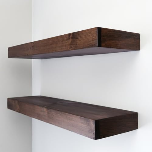 Modern Floating Shelves 3 Inches Thick for Wall, Wide Shelves for ...