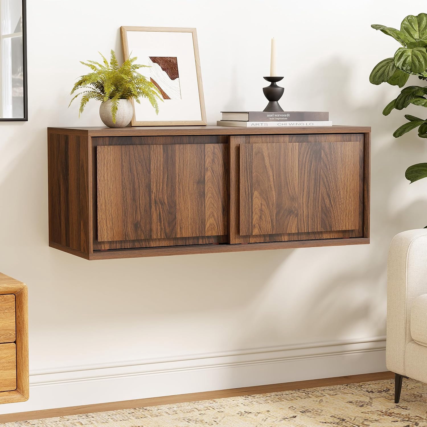 Modern Floating TV Stand, Accent Nightstands Wall Mounted Bedside Table ...