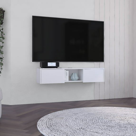 Modern Floating TV Stand with Cable Organization Feature / Perfect for ...