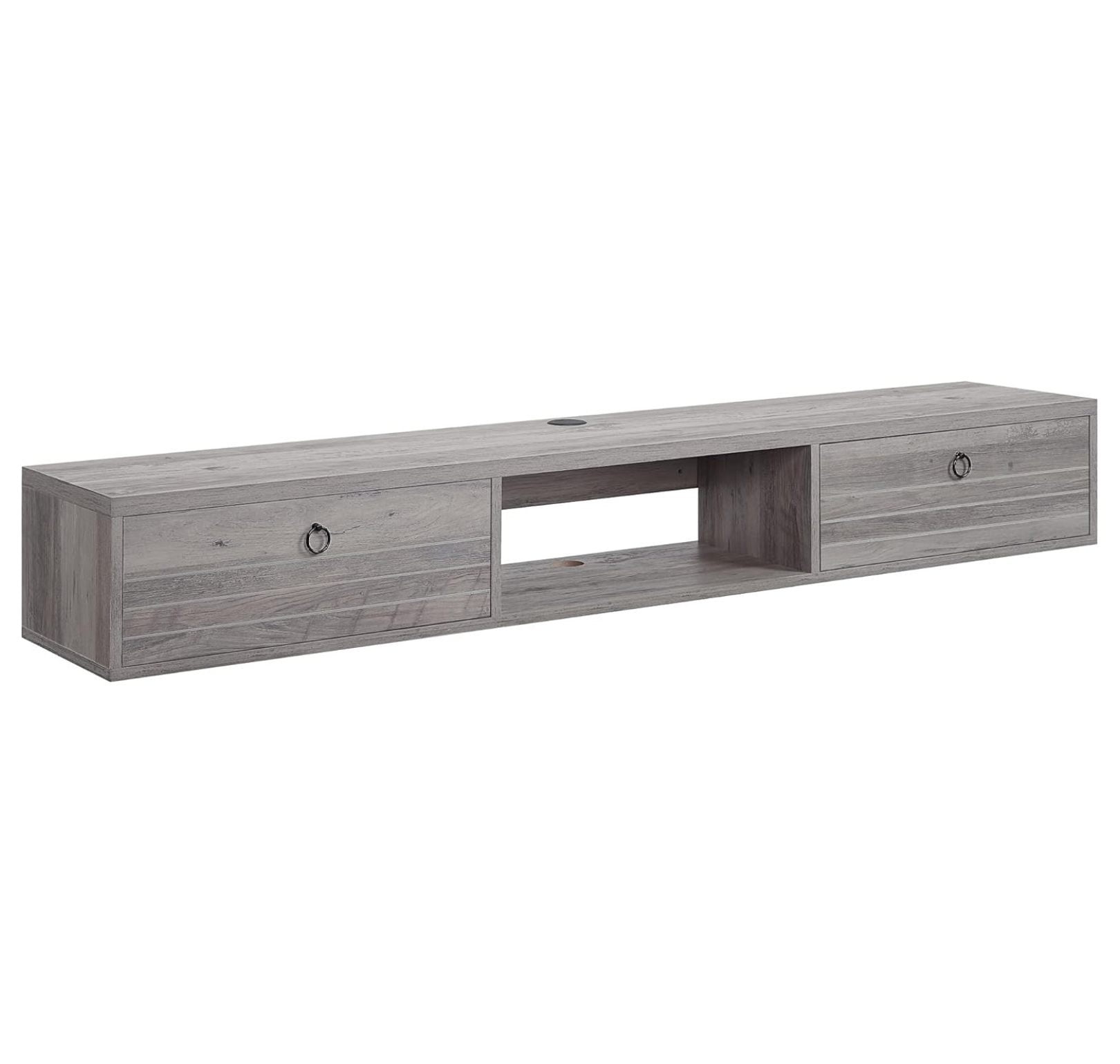 Modern Floating Wall Mounted 63 Inch TV Console with Built-in Shelf ...