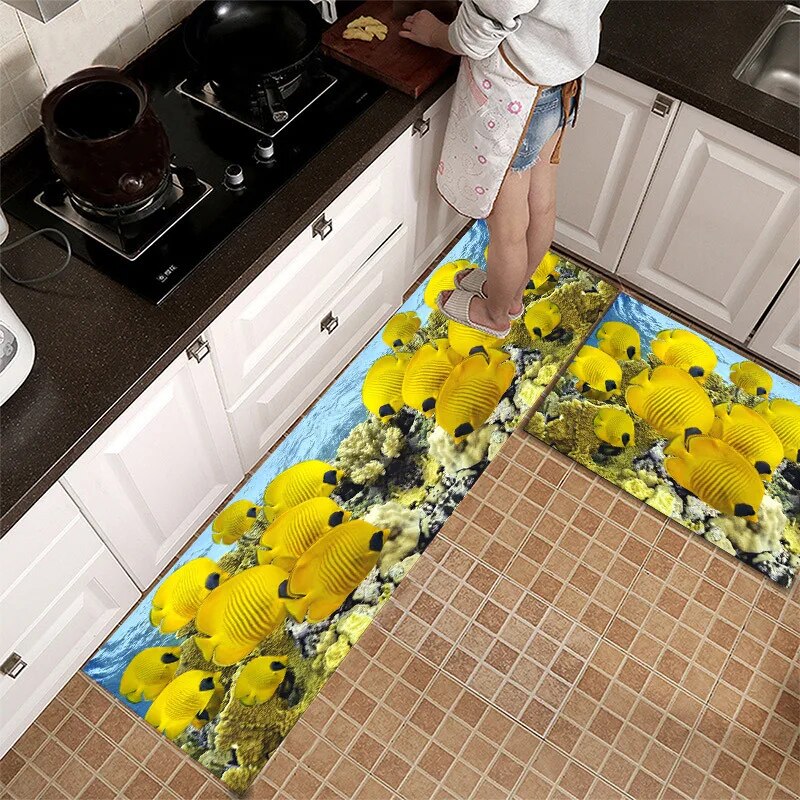 Modern Floor Mat 3D Printed Kitchen Bedroom Carpet Long Kitchen ...