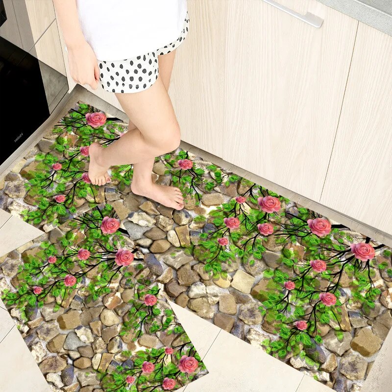 Modern Floor Mat 3D Printed Kitchen Bedroom Carpet Long Kitchen ...