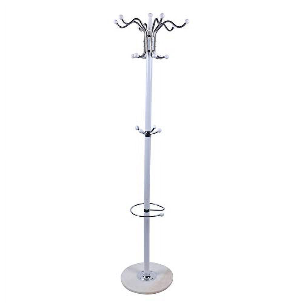 Modern Floor Standing Coat Rack with 16 Hooks Metal Hat Bag Hanger ...
