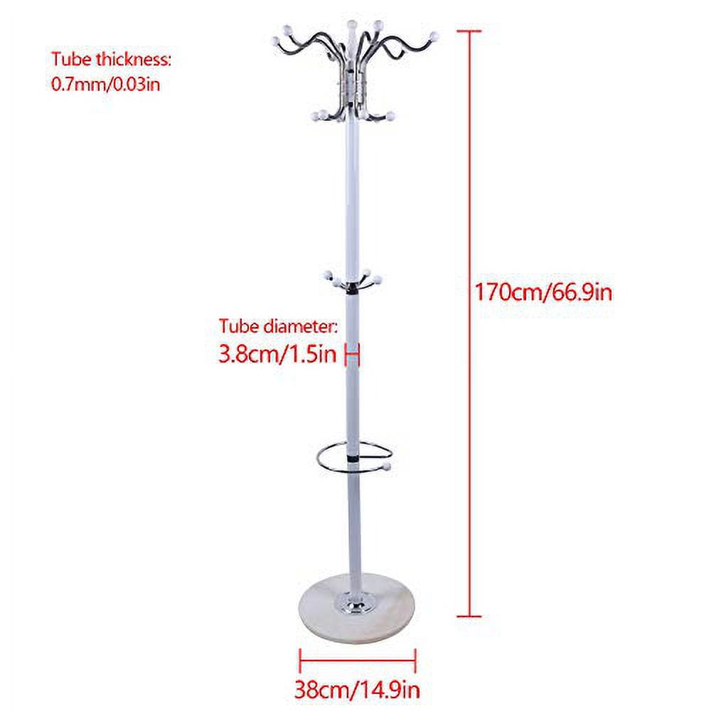Modern Floor Standing Coat Rack with 16 Hooks Metal Hat Bag Hanger ...