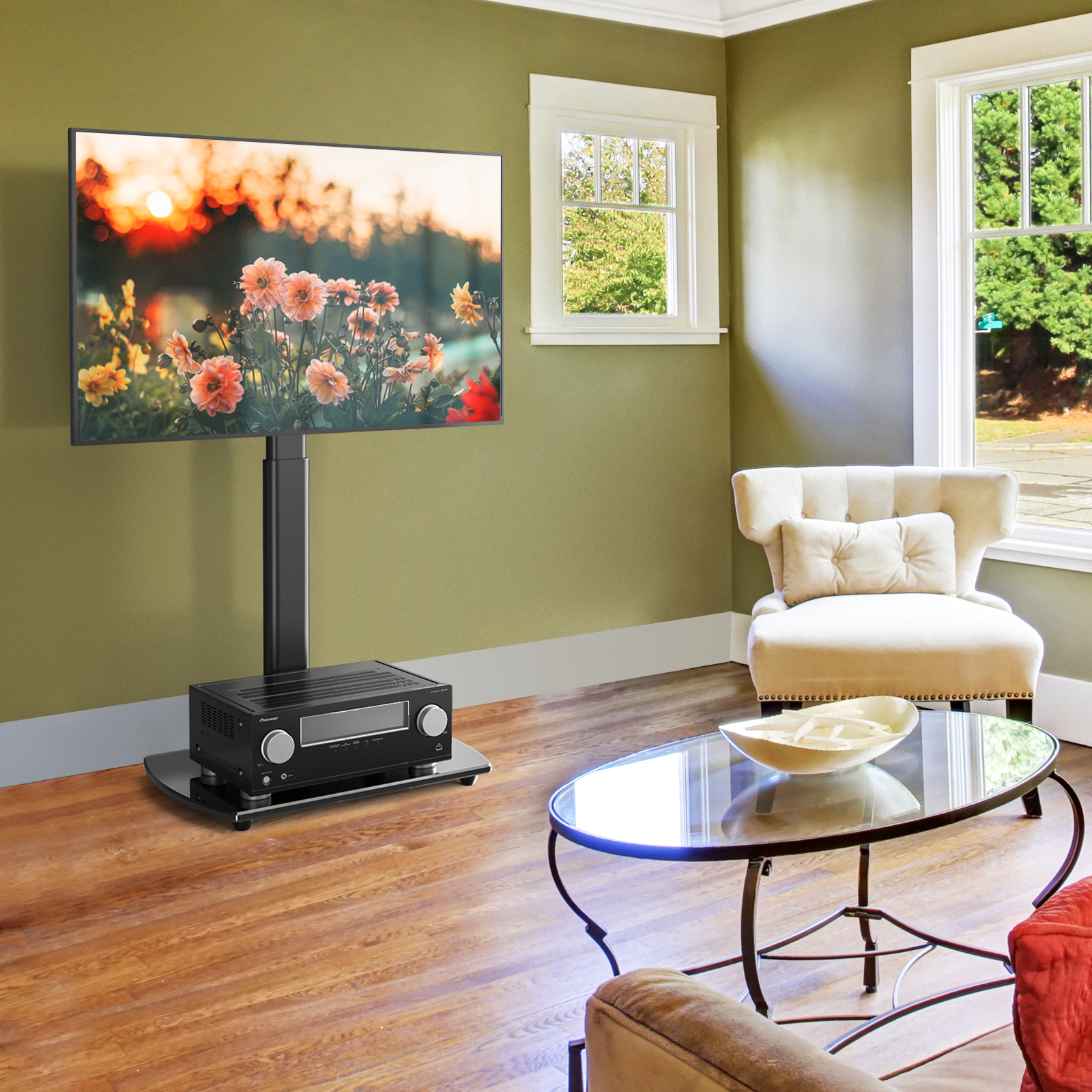 FITUEYES Swivel TV Stand with Mount for 32-65 Inch TT207001MBD ...