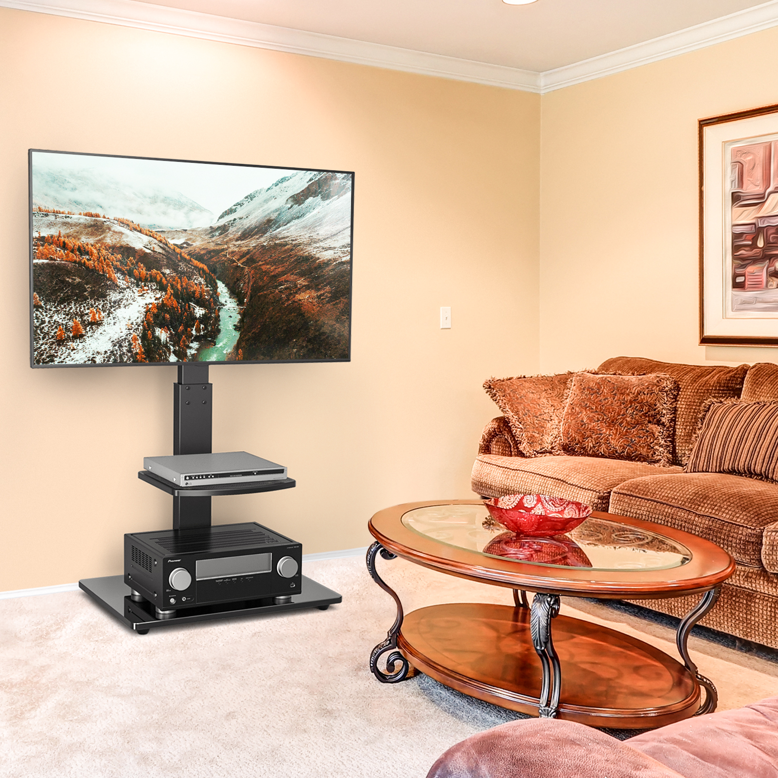 Mainstays Arris 3-in-1 TV Stand for TVs up to 70", Canyon Walnut ...