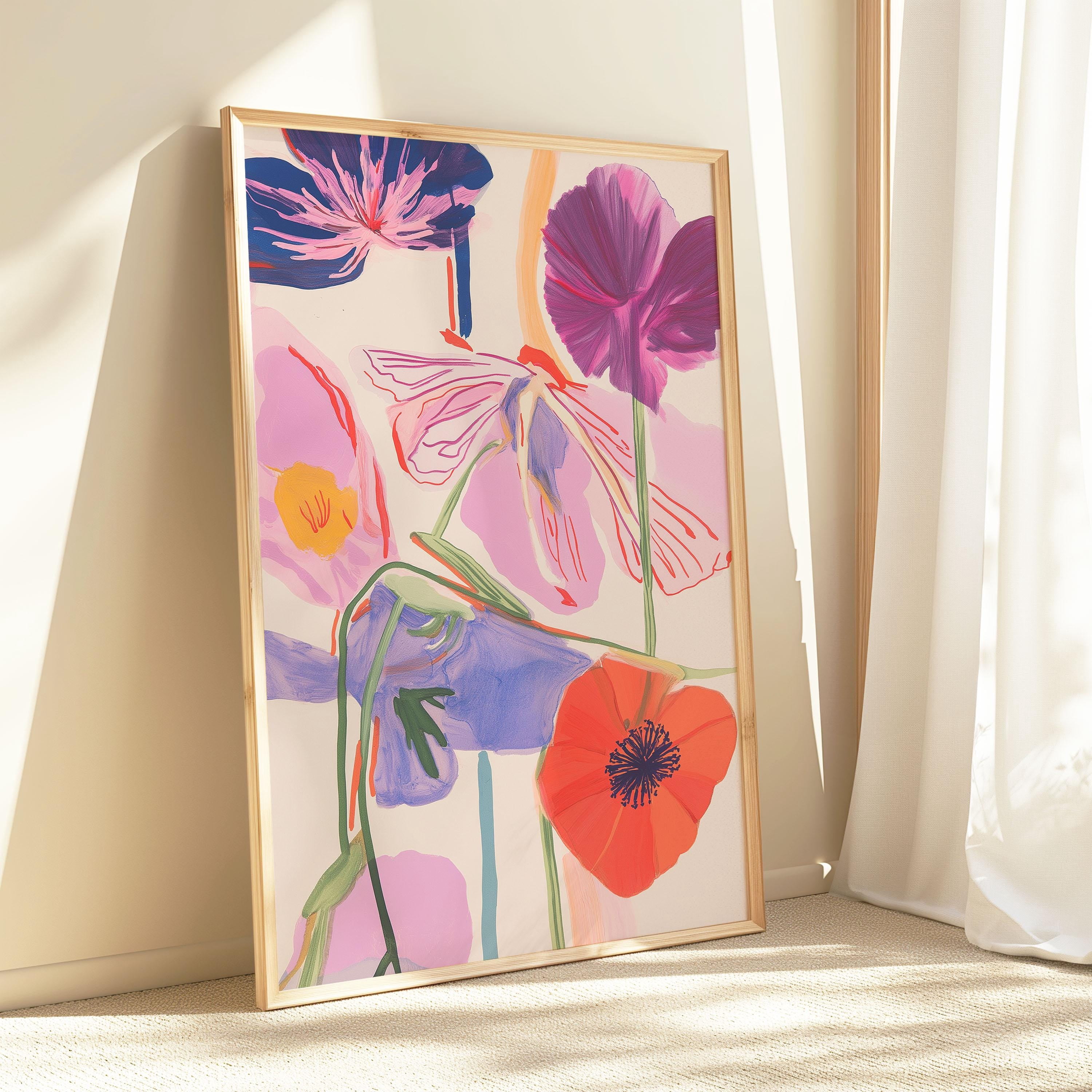 Modern Floral Art Abstract Botanical Poster Colorful Flower Gallery ...