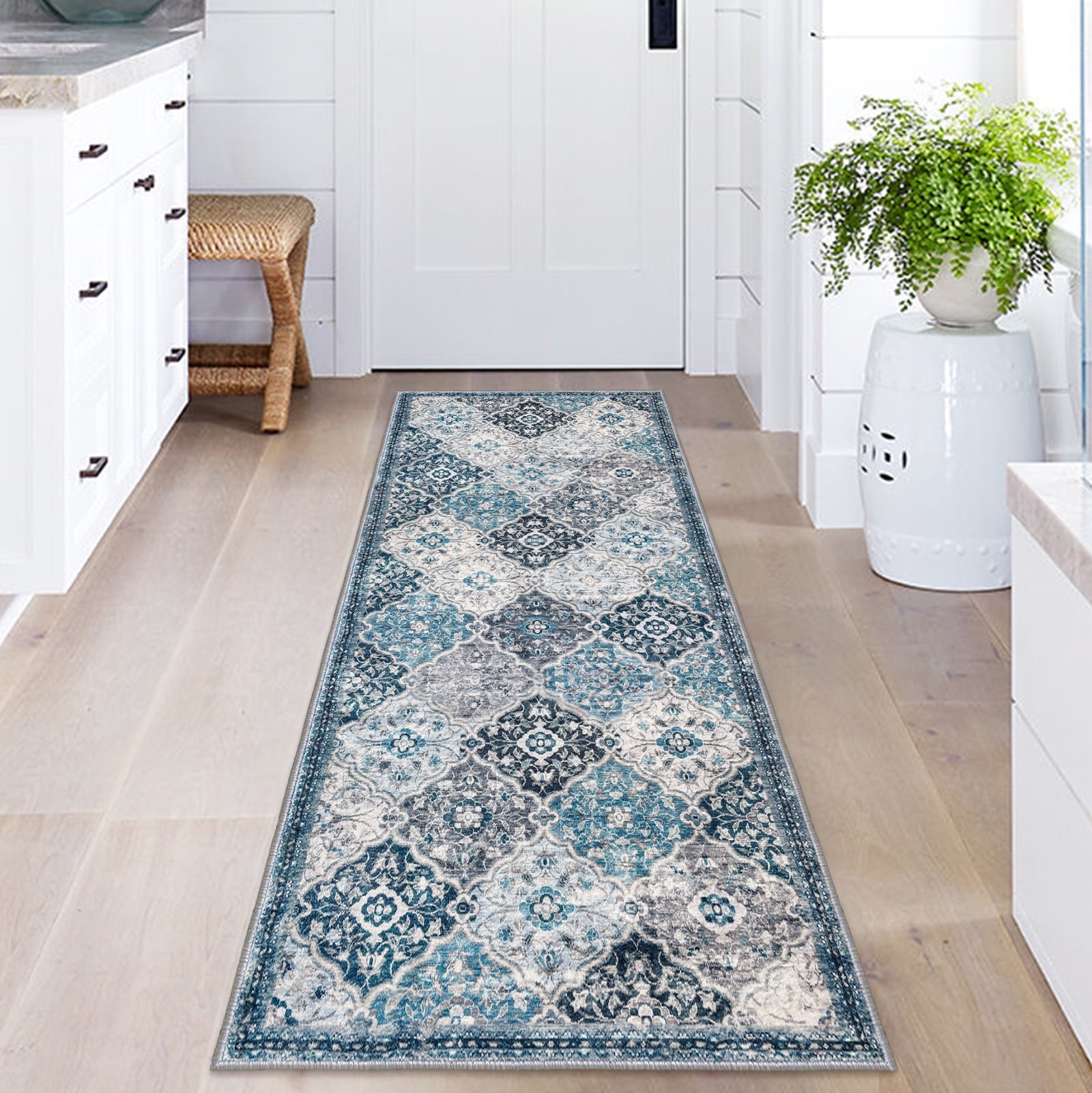 iOhouze 2x5 Runner Rug Washable Hallway Runners Low Pile Soft Non-Slip ...