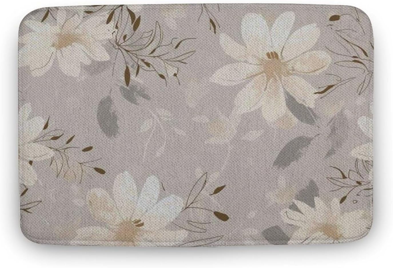 Modern Flower Pattern Rugs Floral Area Rug Monochromatic Floor Mats ...