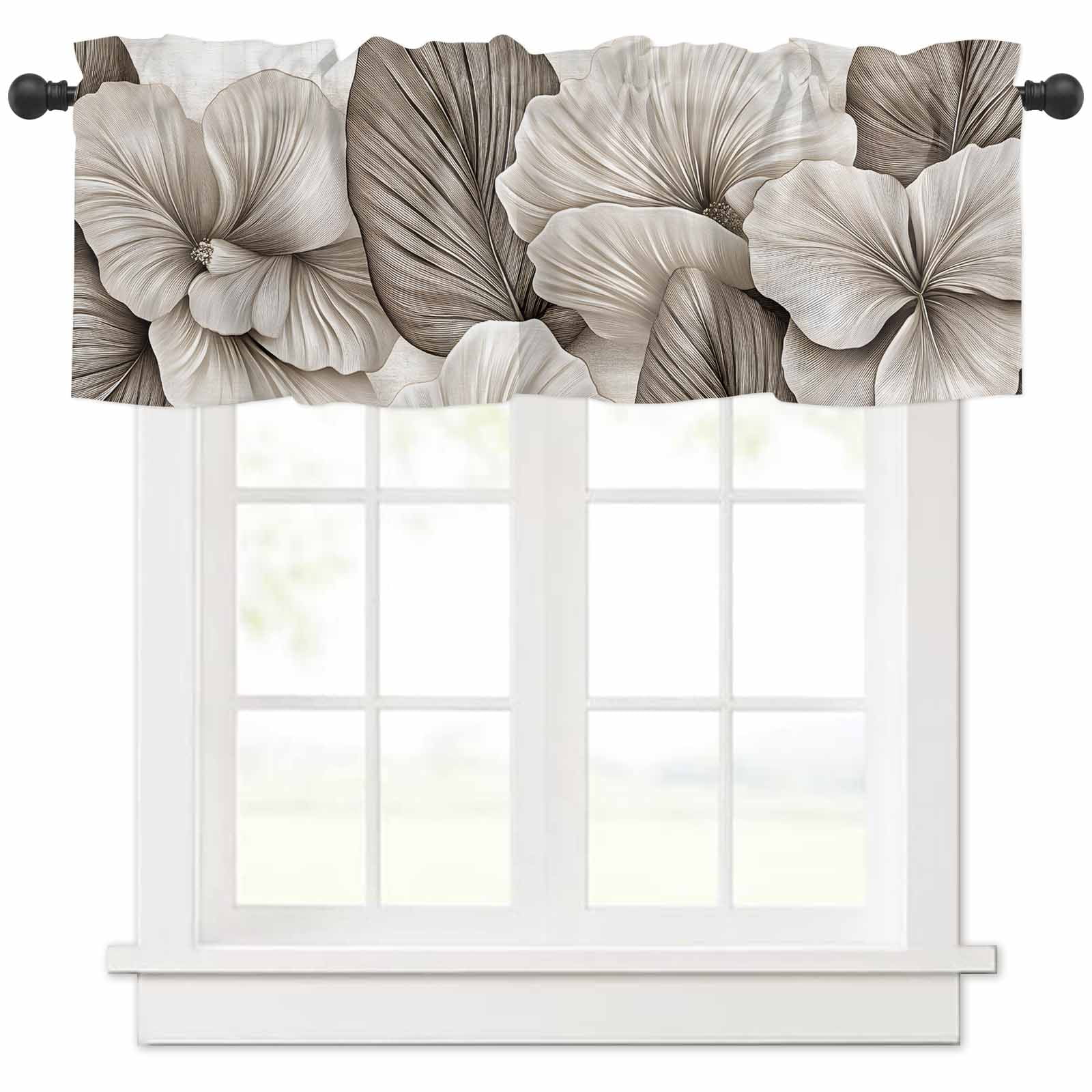 Modern Flower Valances for Windows Farmhouse Kitchen Curtains Valances ...