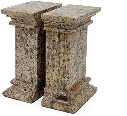 Modern Fluted Column Marble Bookends – Hand Carved, Polished Stone ...