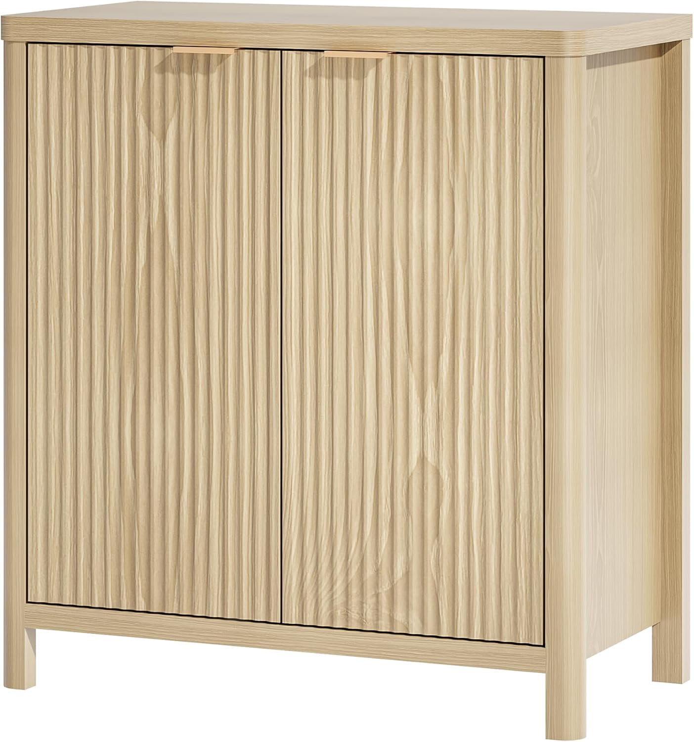 Modern Fluted Sideboard Cabinet with Adjustable Shelves, 32.7'' Tall ...
