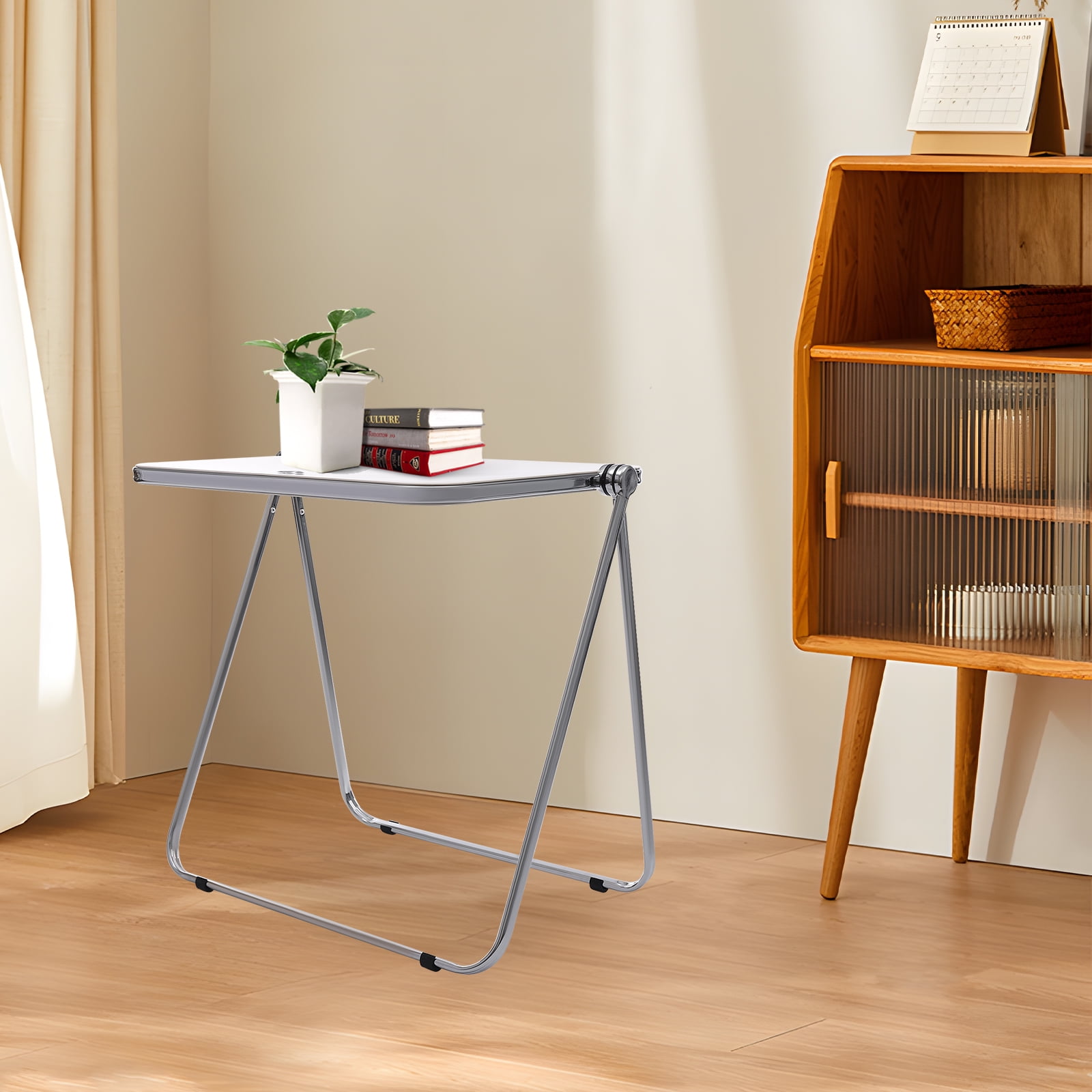 Modern Foldable Acrylic Tray Table TV Tray Small Folding Desk ...