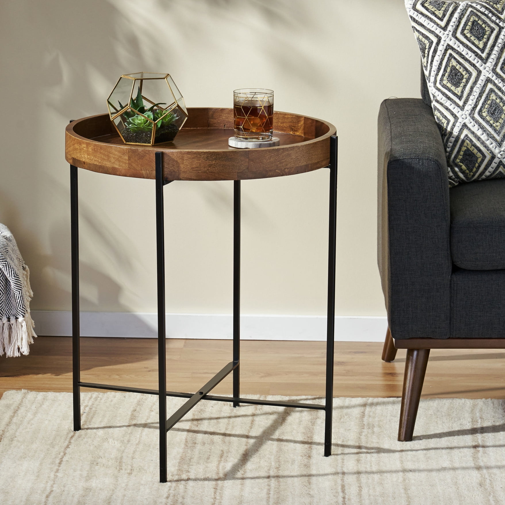 Modern Foldable End Table / Used for Drinks and Snacks in Living Space ...