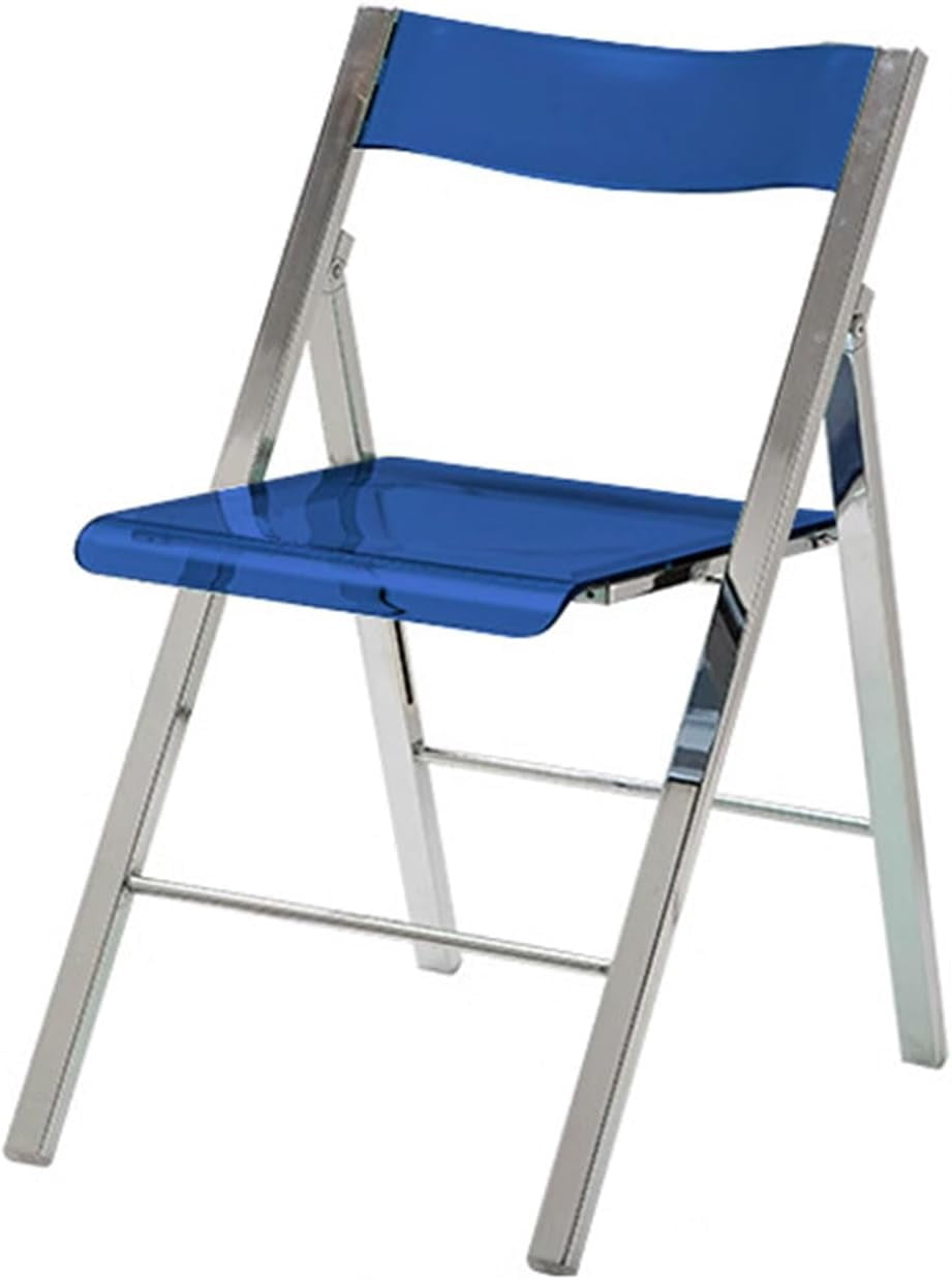 Modern Folding Chair, Stackable Acrylic Folding Chairs with Metal Frame ...