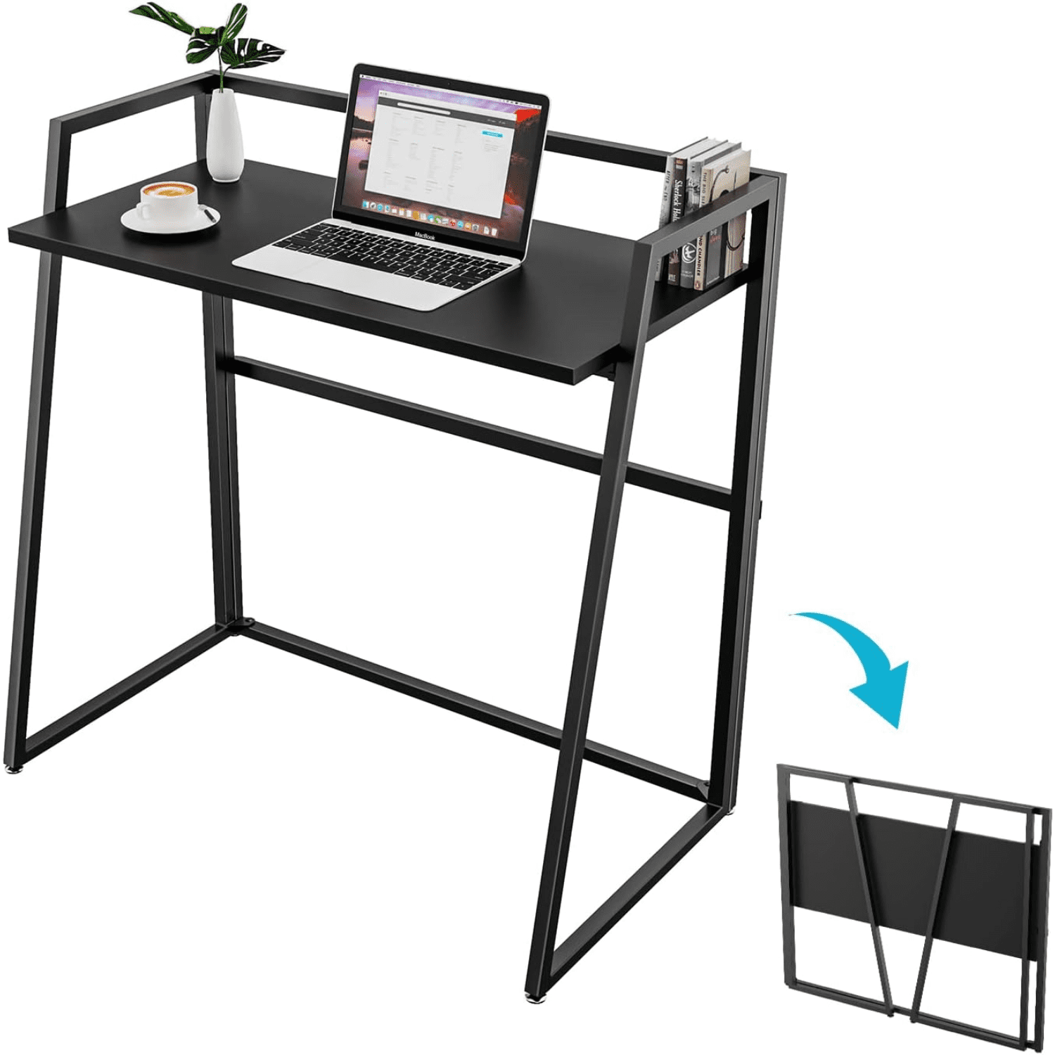 Modern Folding Desk Computer Desk no Assembly Foldable Desks 33-inch ...