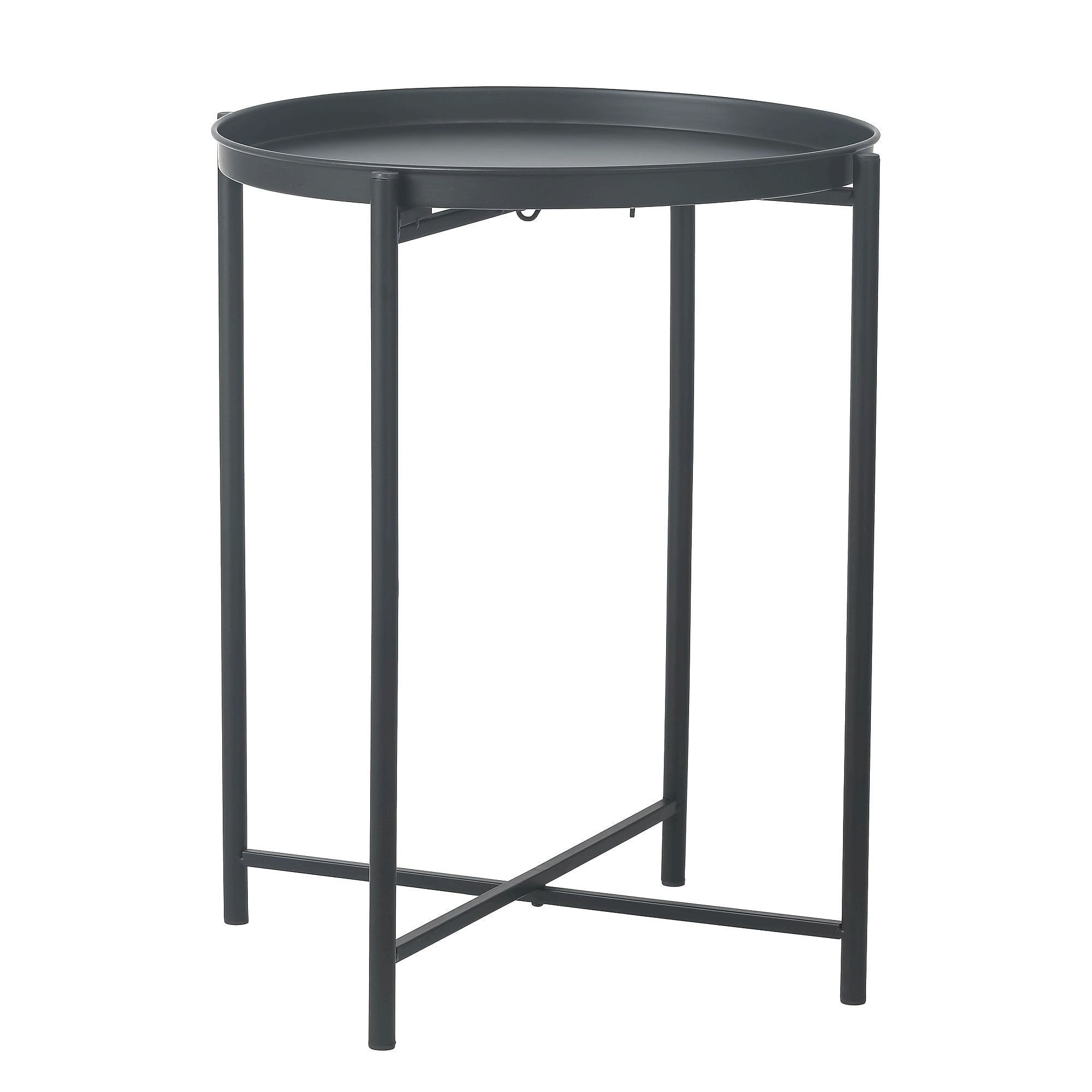 Modern Folding Metal Side Table with Removable Tray - Versatile Accent ...