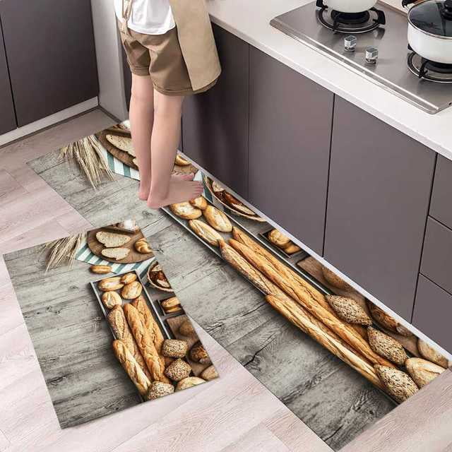 Modern Food Pattern Kitchen Mat Home Entrance Doormat Hallway Bedroom ...