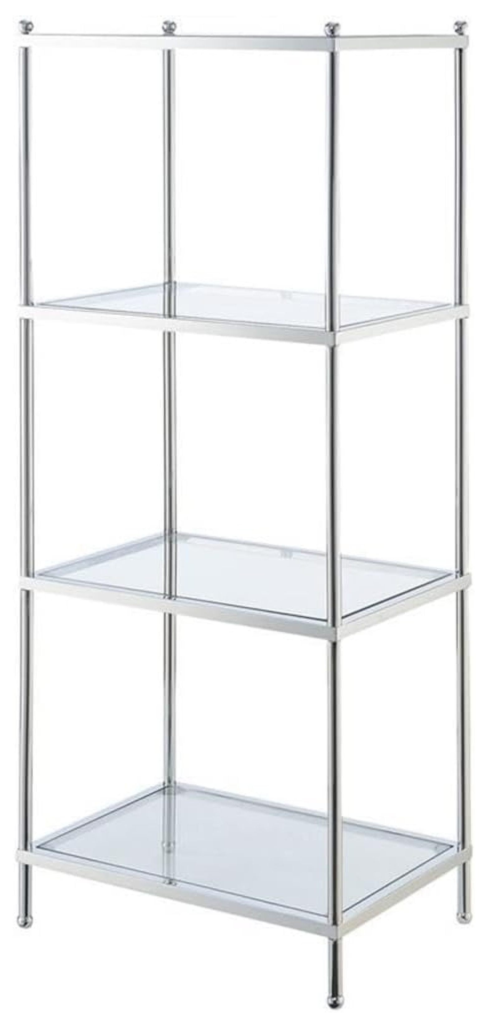Modern Four-Tier Tower/Clear Glass with Chrome Metal - Walmart.com