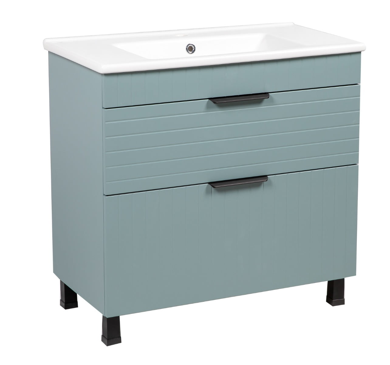 Modern Free Standing Bathroom Vanity with Washbasin | Trevi Light Green ...