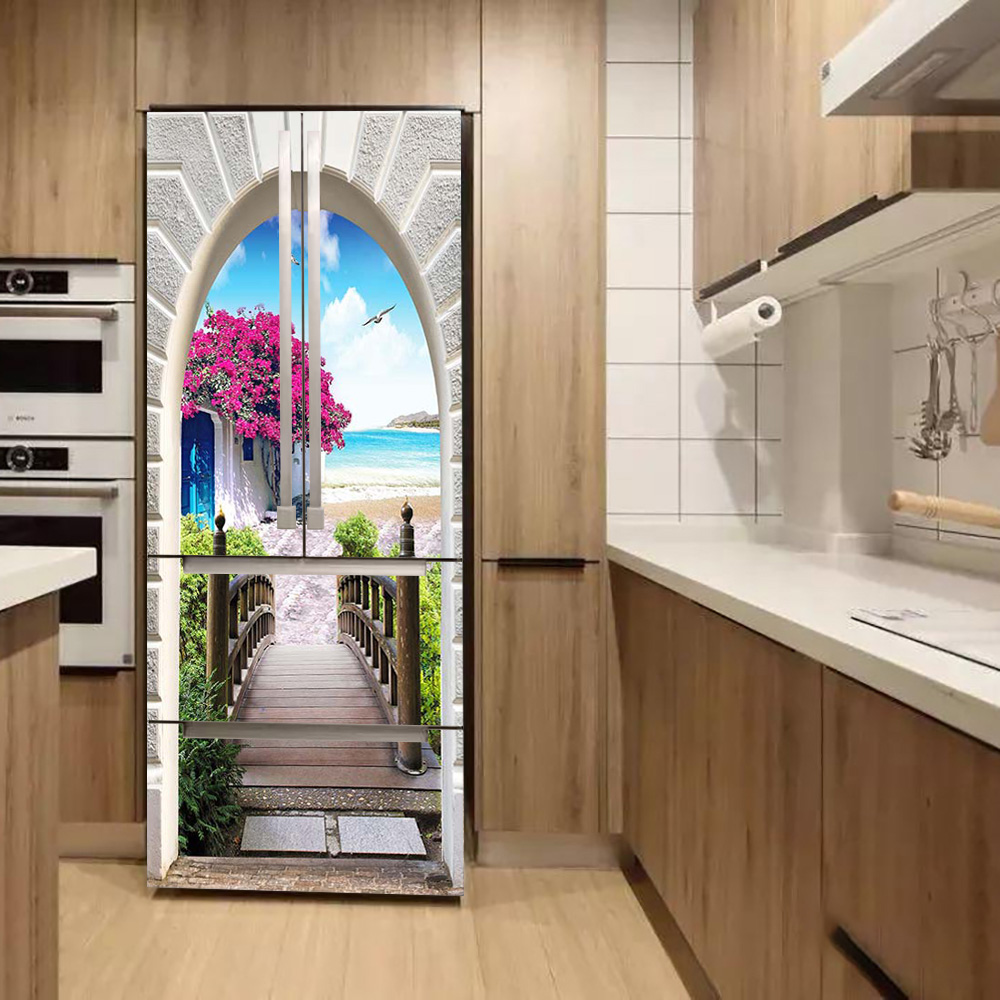 Modern Fridge Decoration Wallpaper Peel And Stick Vinyl Mural On ...