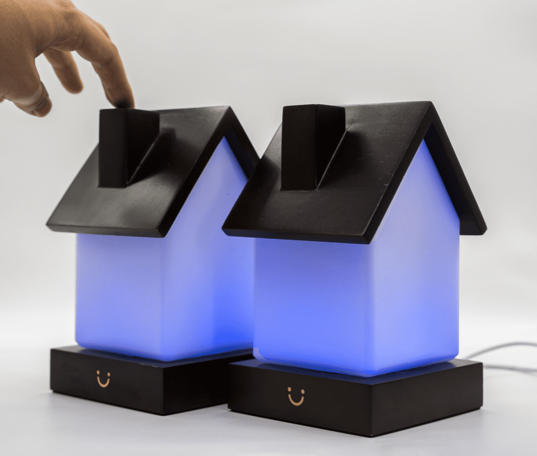 Modern Friendship Lamp - Home Wood & Glass Design | Long Distance Touch ...