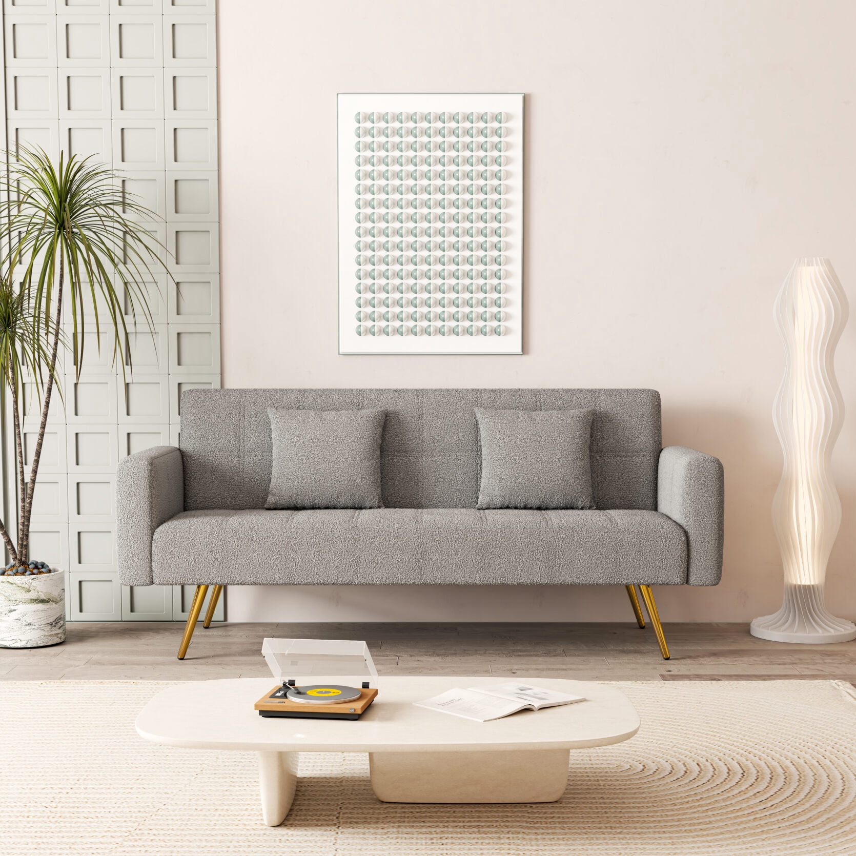 Modern Futon Sofa Bed with 3 Adjustable Positions, Comfy Sleeper ...