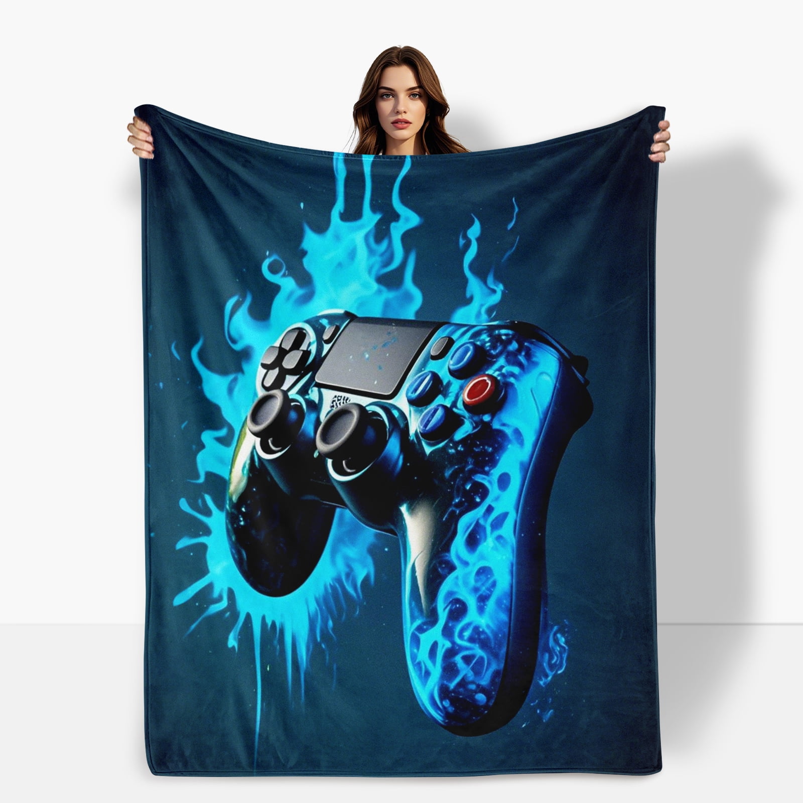 Modern Game Controller Flannel Blanket, Lightweight Soft Throw with ...