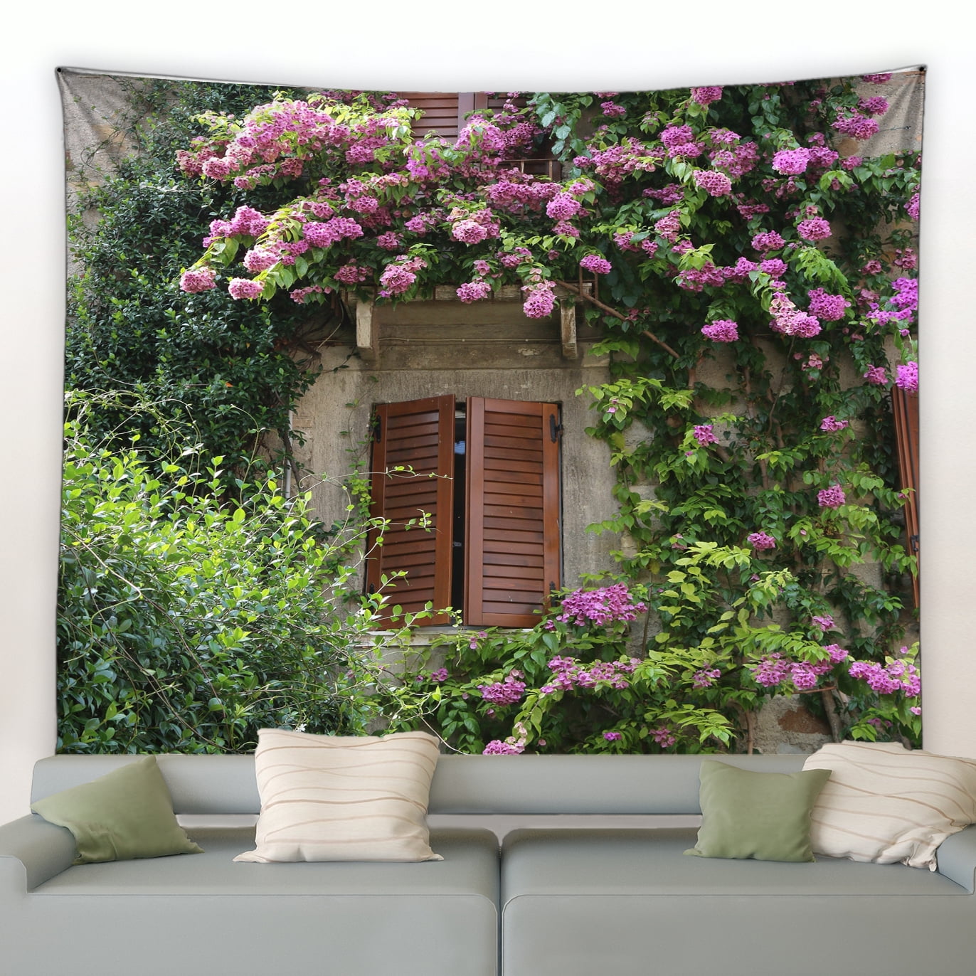 Modern Garden Big Tapestry Nature Flowers Plants Vines Spring Park ...