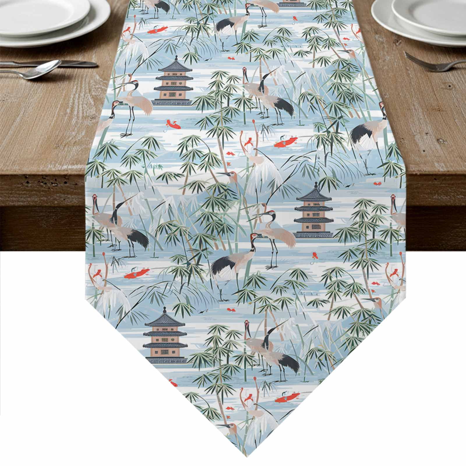 Modern Garden Table Runner Linen Burlap Table Runner 90 Inches Long ...