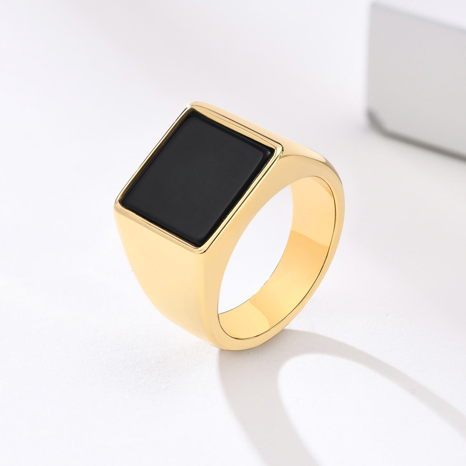 Modern Gents Ring, Nobility Dignified Signet Ring for Men, 14K Yellow ...