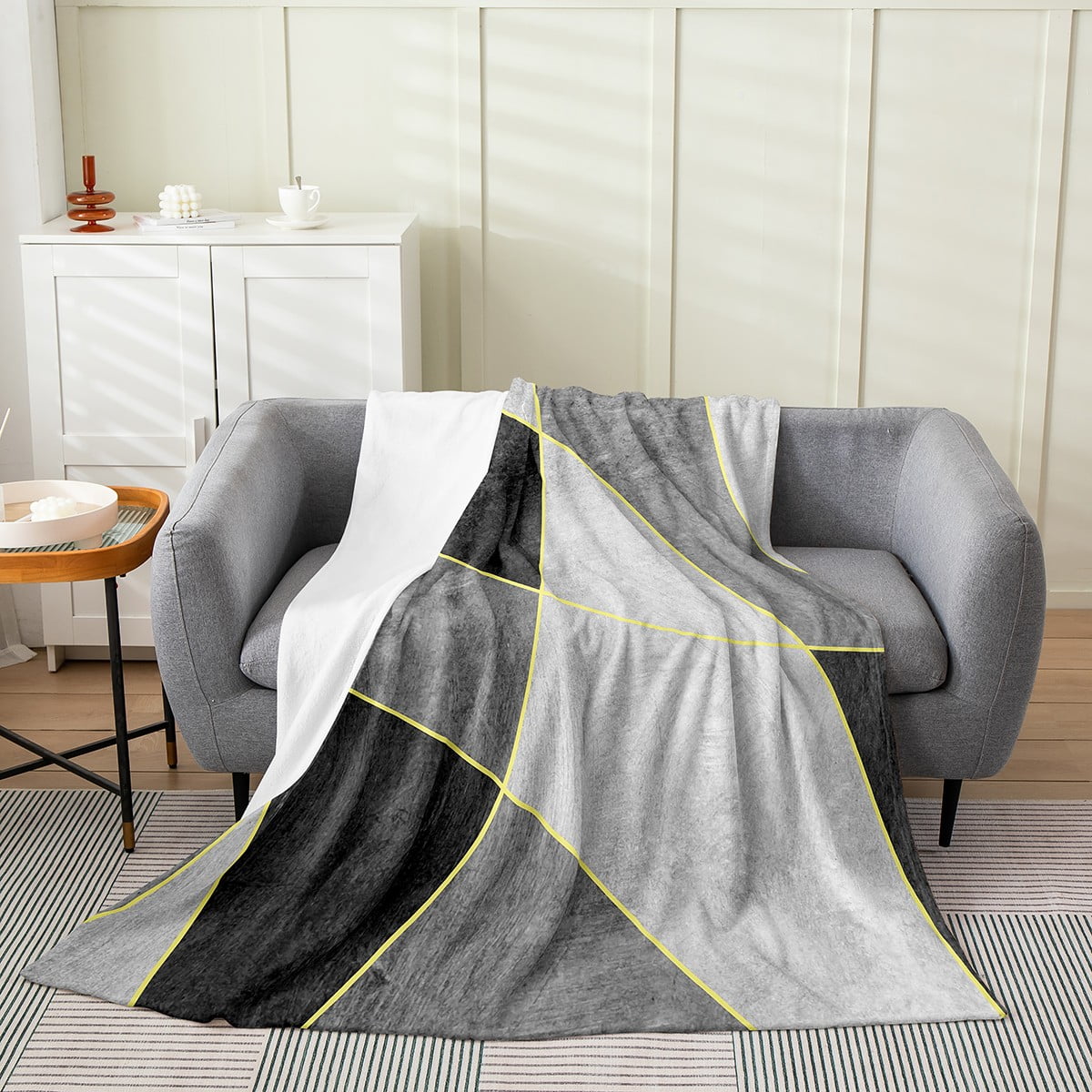 Modern Geometric Blanket 30x40 Inch Grunge Black White Grey Geometry ...