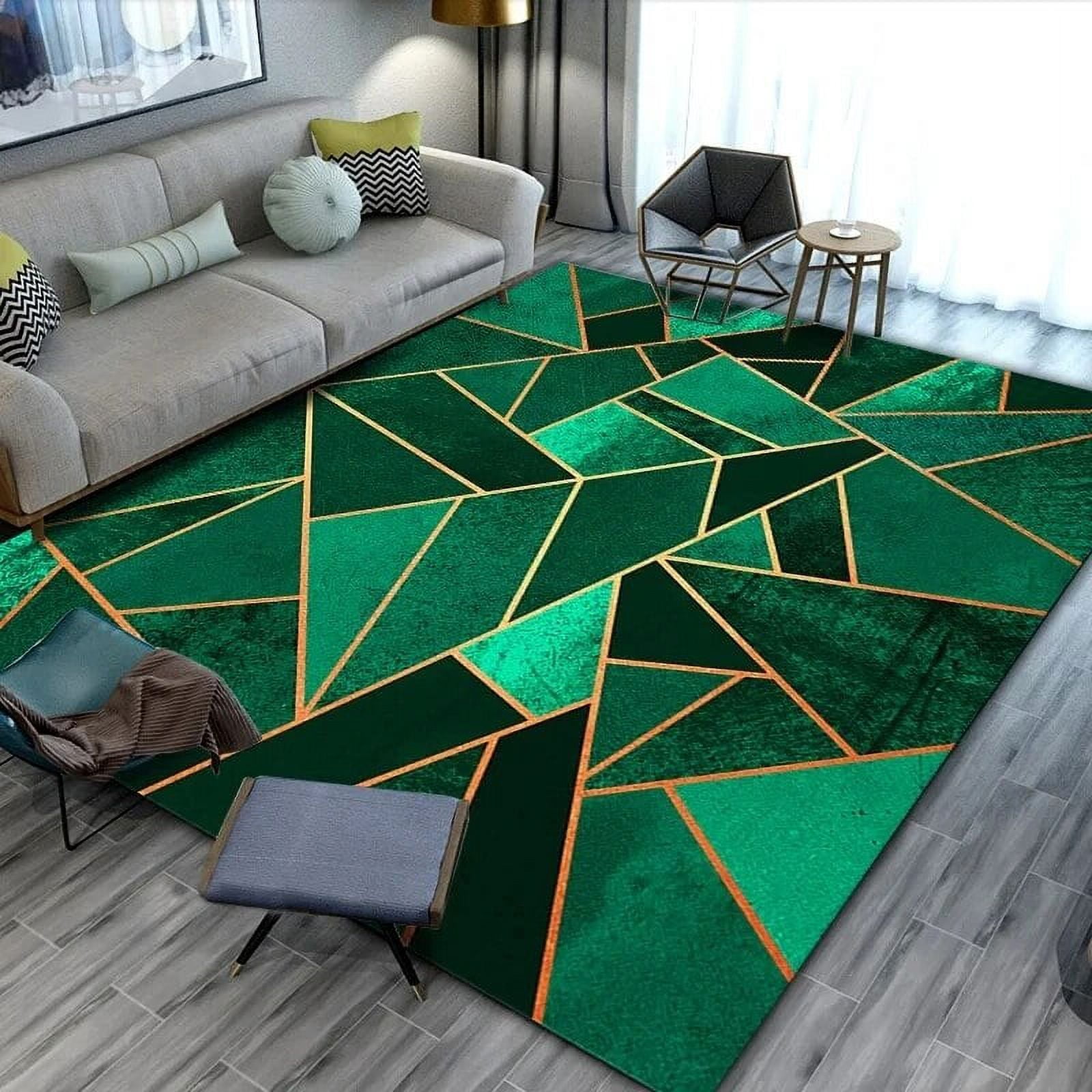 Modern Geometric Block Design Carpet for Living Room rations Sofa Table ...