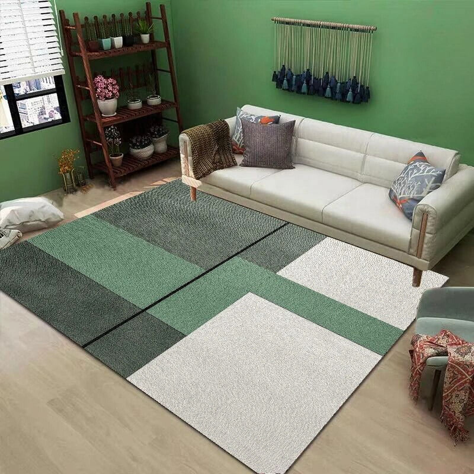 Modern Geometric Carpets for Living Room Green Light Luxury Home Mat ...