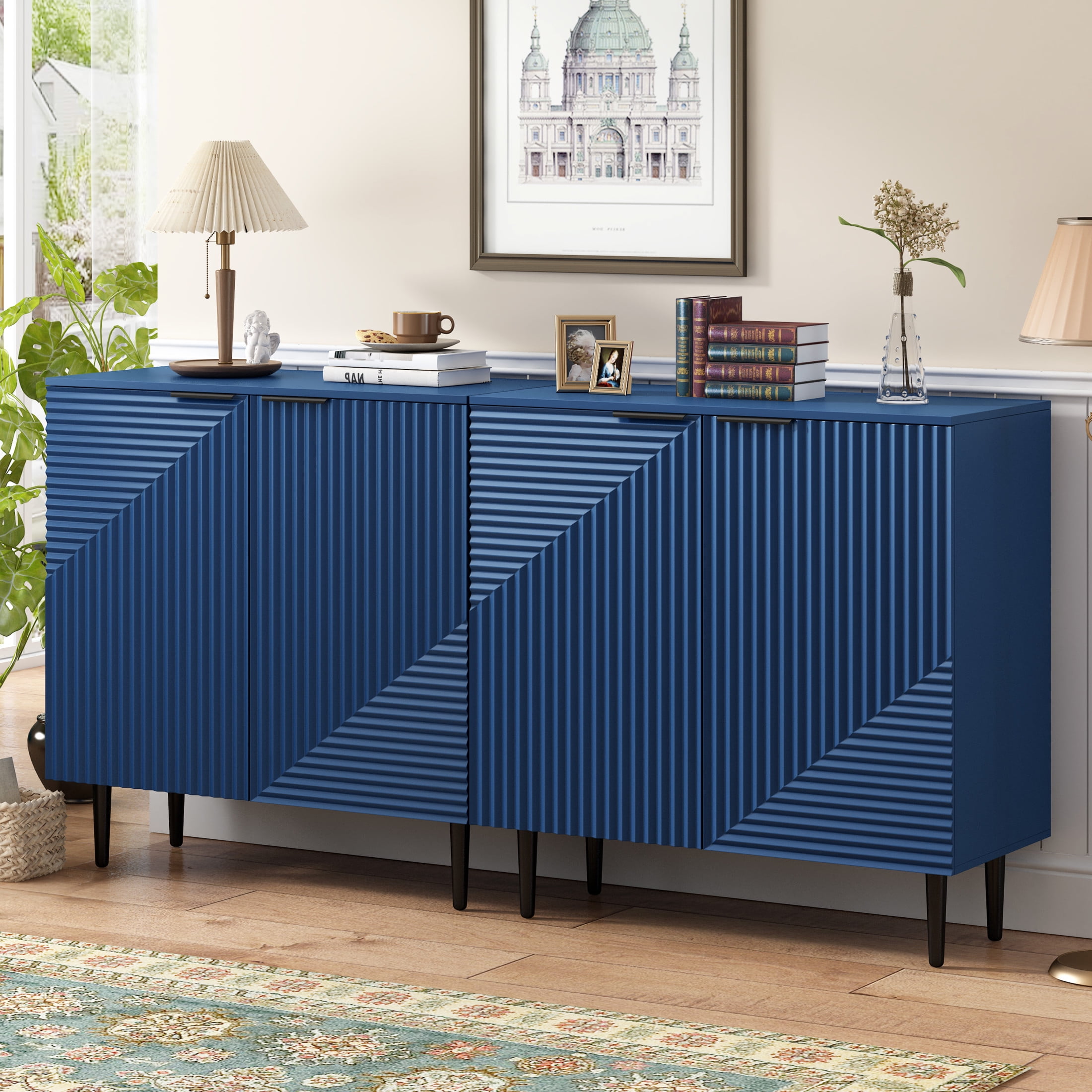 GDF Studio Modern Geometric Design Side Cabinets with Adjustable ...