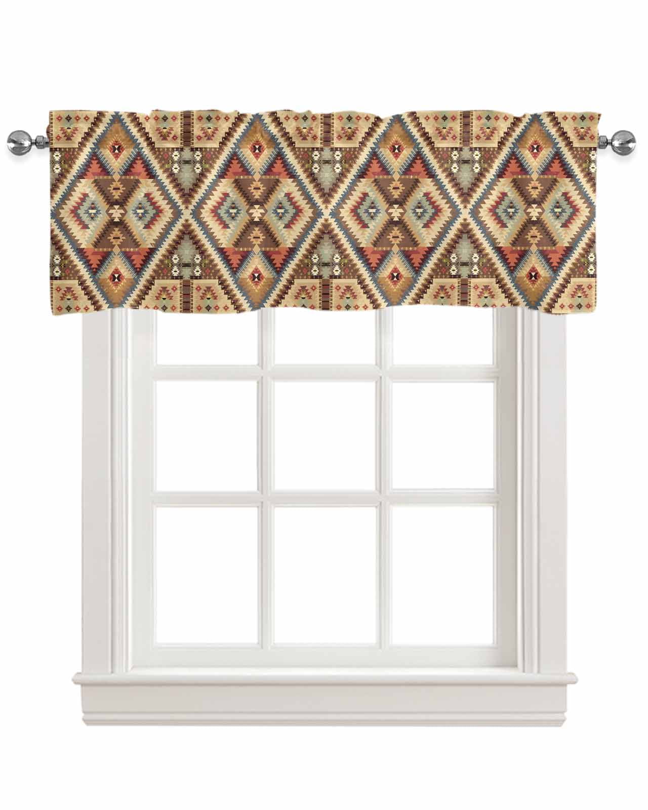 Modern Geometric Kitchen Valances for Windows Farmhouse Linen Window ...