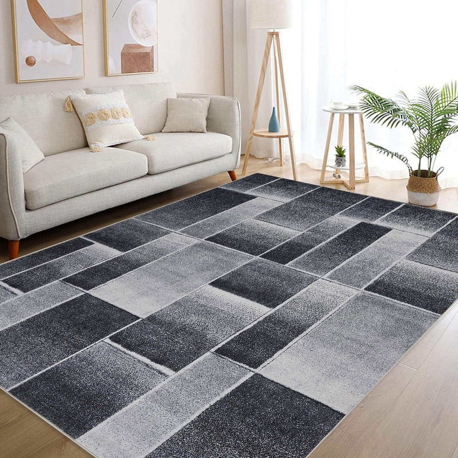 Modern Geometric Patchwork Area Rug 8x10 Large Rugs for Living Room ...