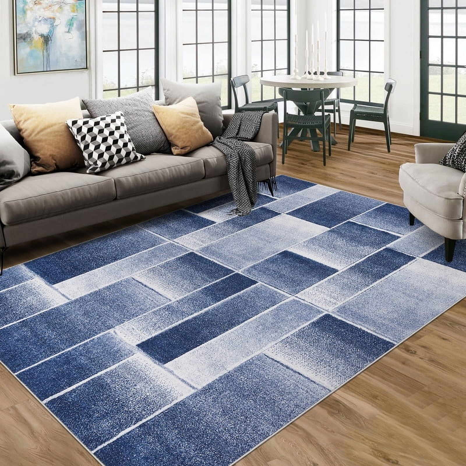 Modern Geometric Patchwork Area Rug 8x10 Large Rugs for Living Room ...
