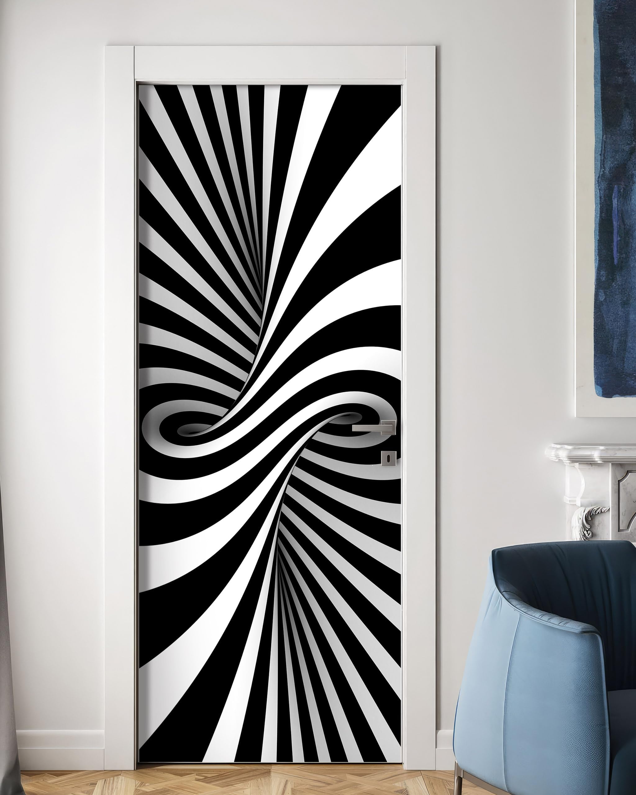 Modern Geometric Pattern ration D Wallpaper Door Sticker PVC Home ...